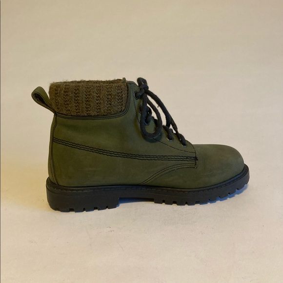 Bhs | Shoes | Bhs Green Leather Lace Up Hiking Boots Made In Spain Size ...
